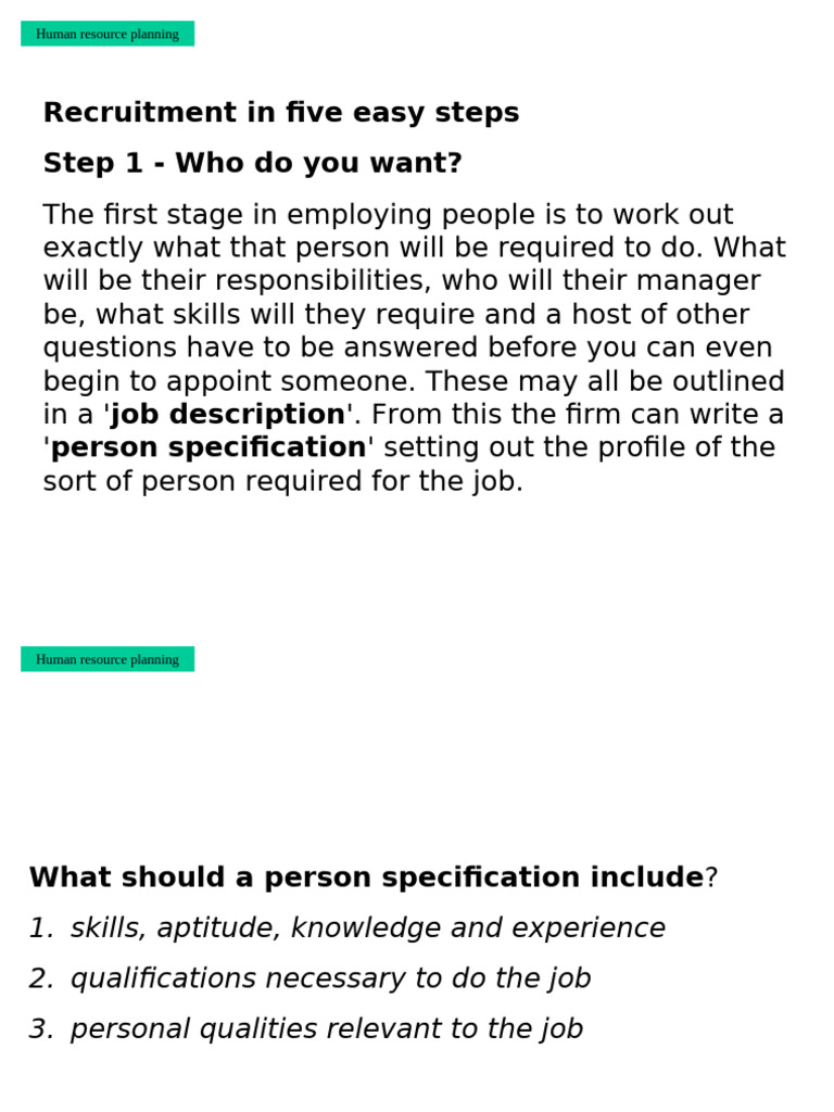 Human Resource Planning Overview | PDF | Recruitment | Employment