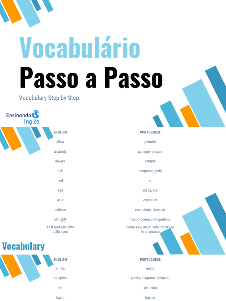 Vocabulário Bilíngue: Inglês e Português | PDF