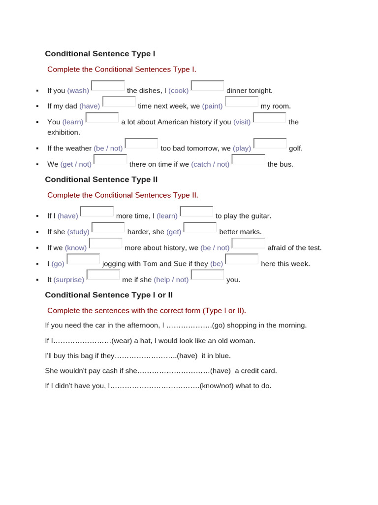 Conditional Sentence Type I | PDF