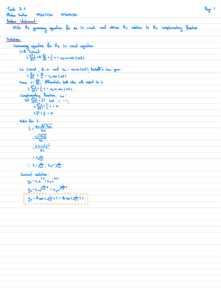ODE Assignment Task2.1 2.2-1 | PDF