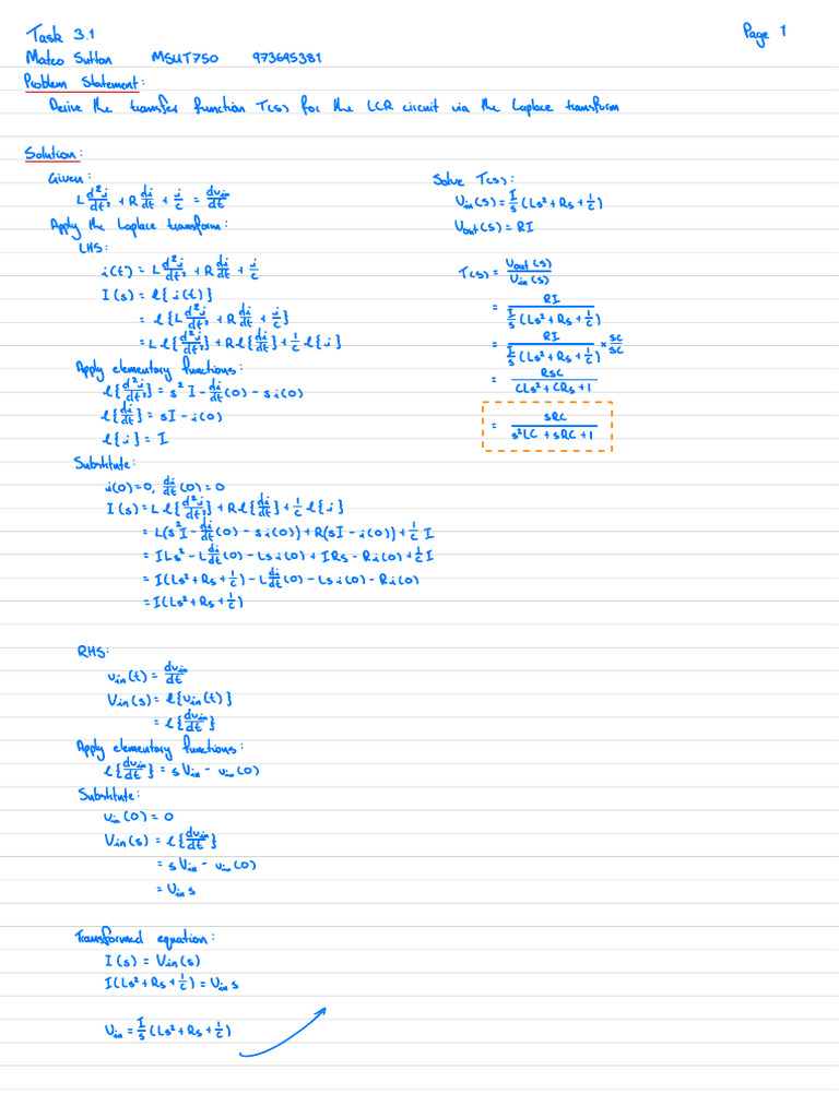 ODE Assignment Task3.1 3.2 | PDF