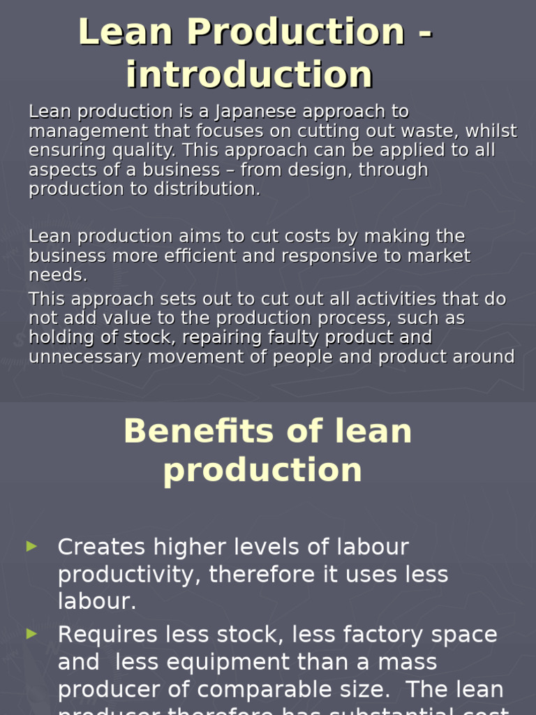 Understanding Lean Production Principles | PDF | Lean Manufacturing ...