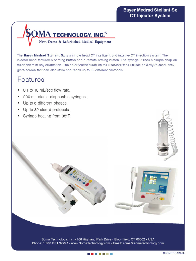Bayer Medrad Stellant Sx CT Injector | PDF | Syringe