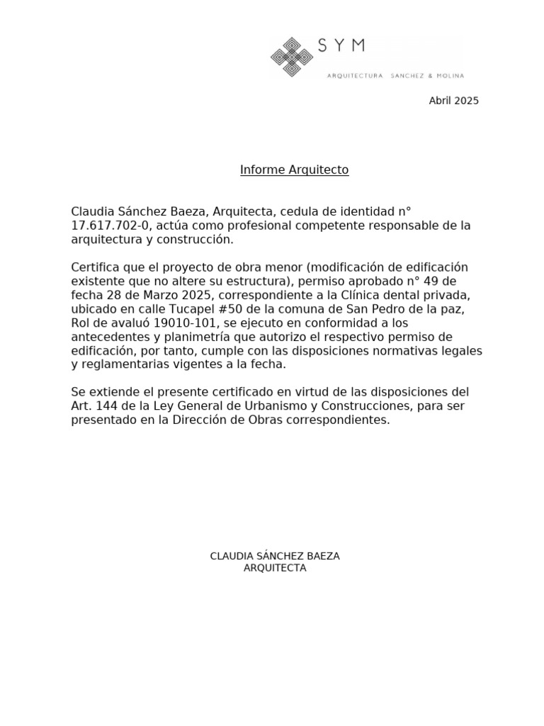 Informe de Obra Menor Clínica Dental | PDF