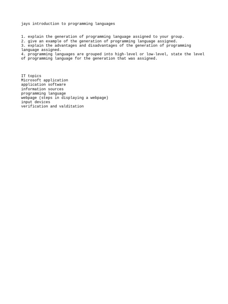 Jays Introduction To Programming La | PDF