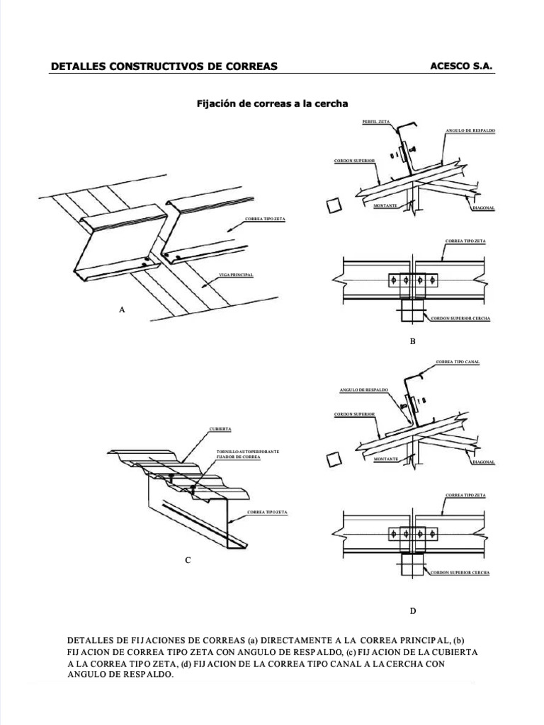 Fijacion de Correa y Cercha Estructuras Metalicas | PDF | Ingeniería estructural