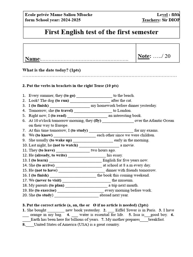 DEVOIR 2nde L MAME SALIOU | PDF | Linguistics | Language Mechanics