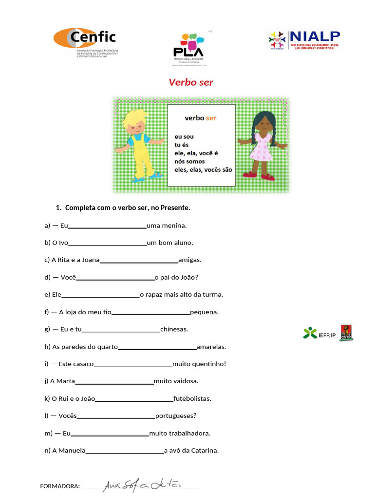 Exercícios Verbos Ser Estar | PDF
