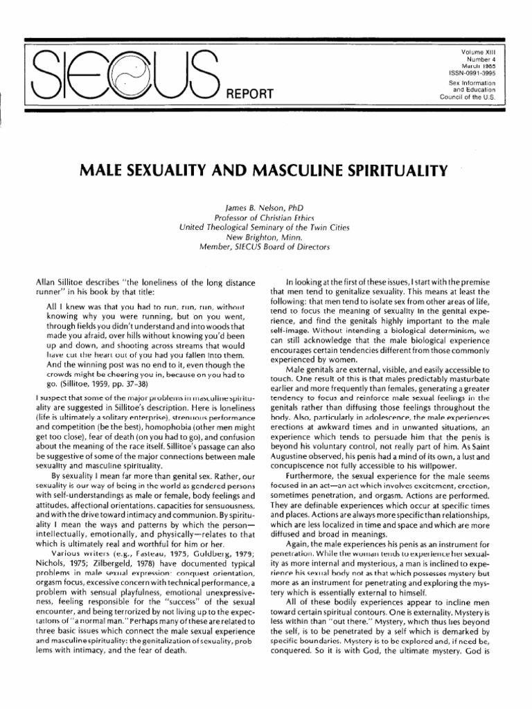 Male Sexuality and Masculine Spirituality | PDF | Masculinity | Love