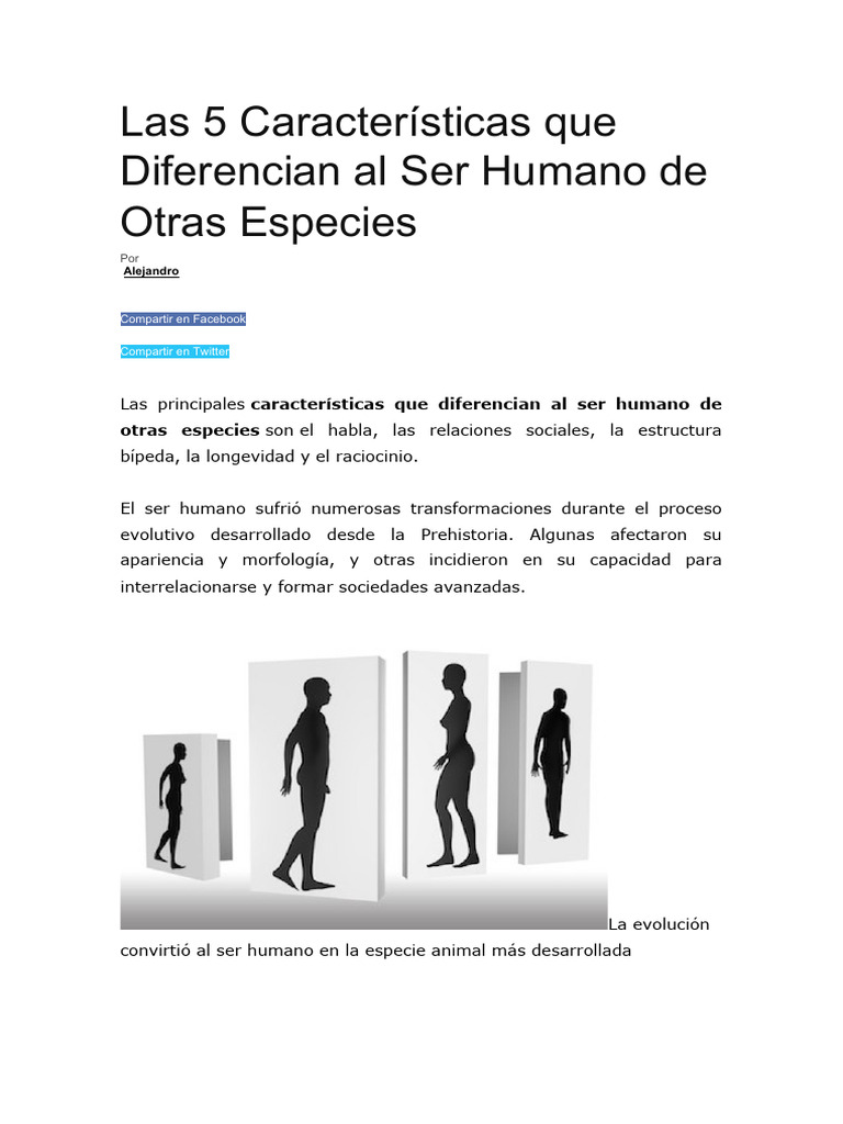 5 Características del Ser Humano | PDF | Humano | Sociedad