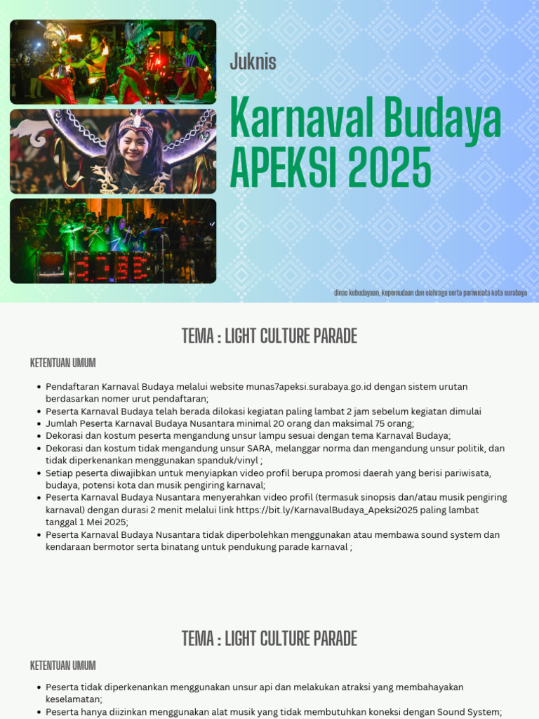 Juknis Karnaval Budaya Apeksi | PDF