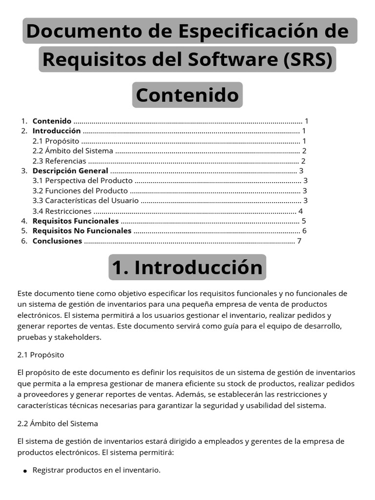 Documento de Especificación de Requisitos Del Software (SRS) | PDF | Usabilidad | Software