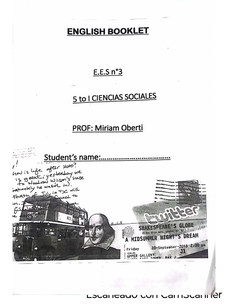 English Booklet. 5th Social Studies | PDF