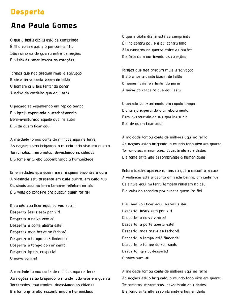 Desperta Ana Paula Gomes | PDF