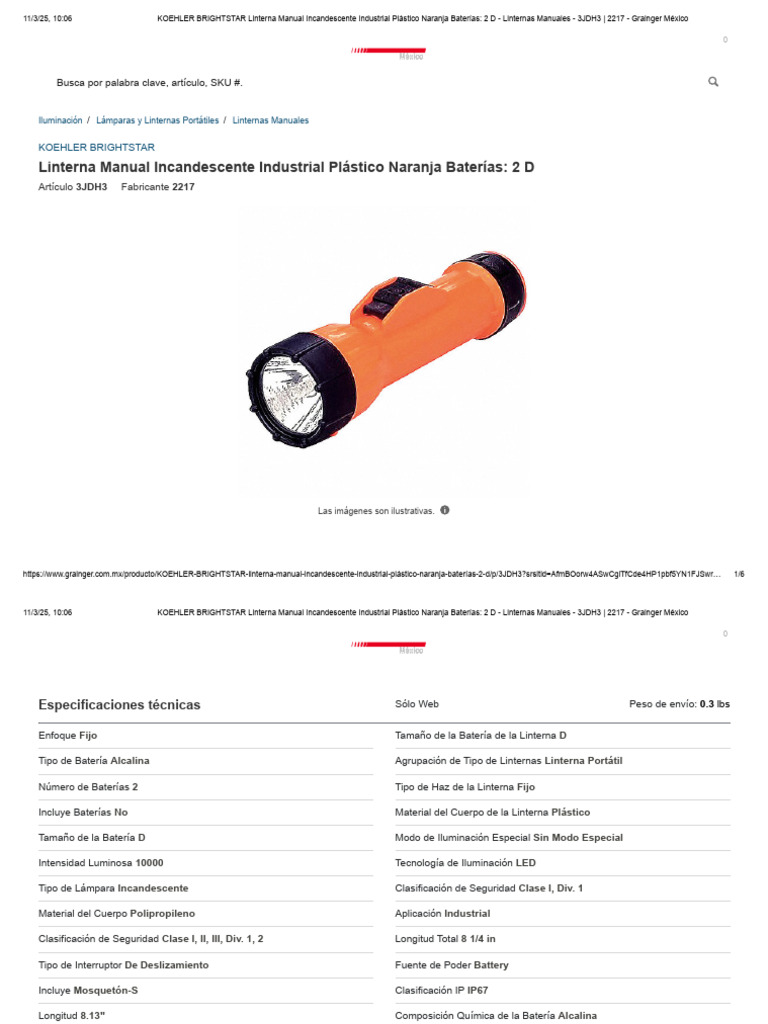 Linterna Manual Incandescente Industrial Plástico Naranja | PDF | Ligero | Electrodinámica