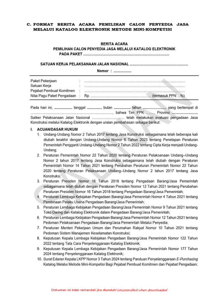 BA Pemilihan Mini Kompetisi | PDF