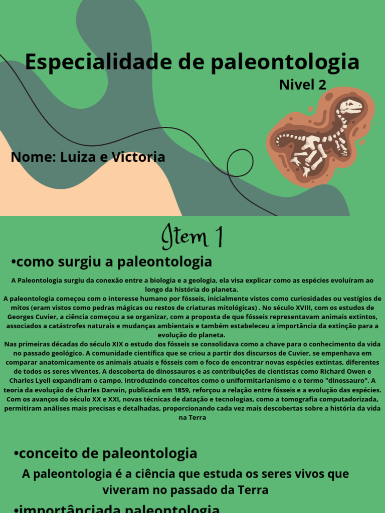 Introdução à Paleontologia e Fósseis | PDF | Paleontologia | Fóssil