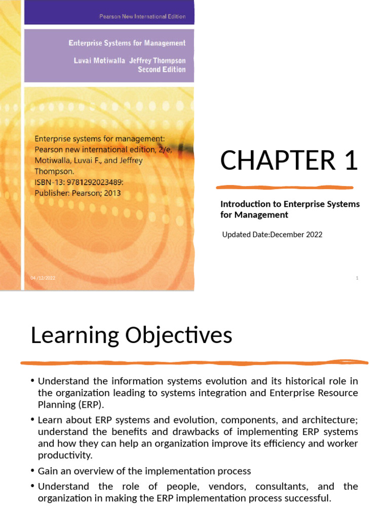 Chapter 1 Introduction To Enterprise Systems For Management | PDF | Enterprise Resource Planning ...