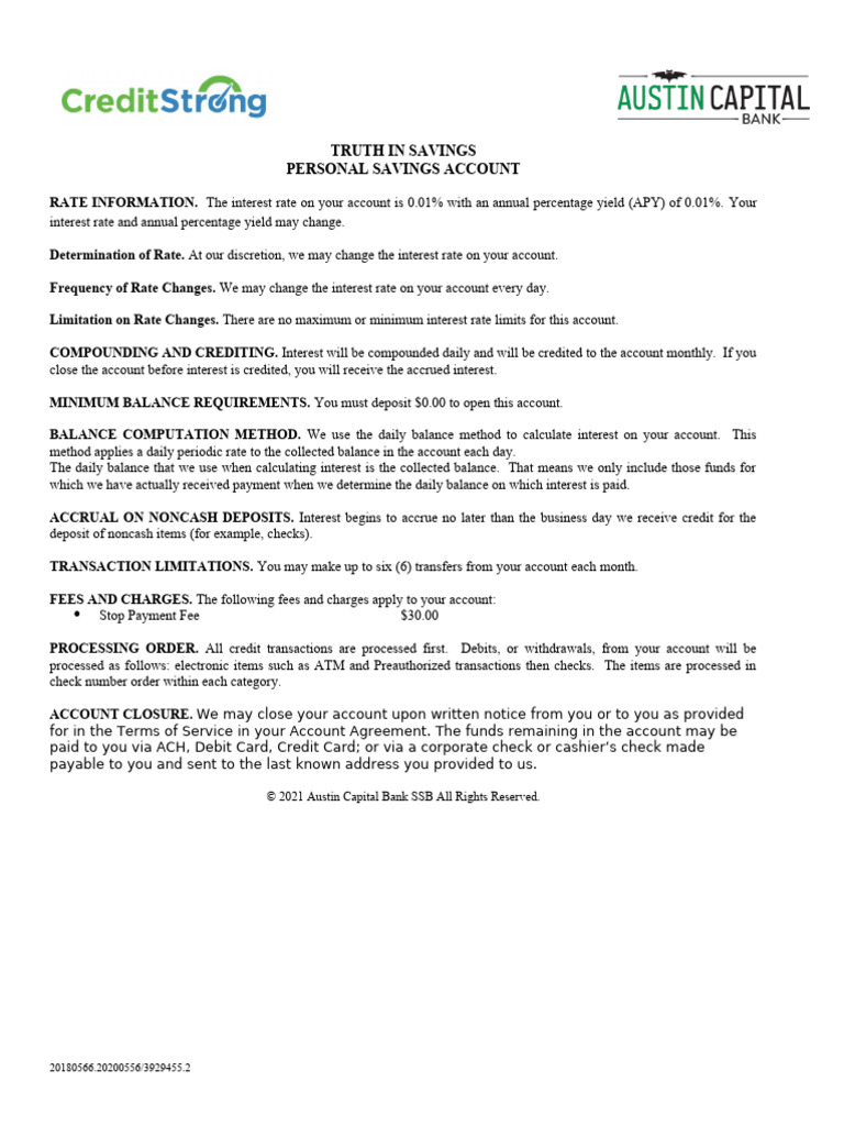 Savings Account Agreement v1.0.0 | PDF | Arbitration | Mediation