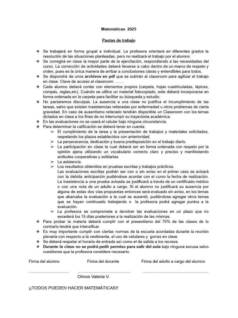 Pautas de Trabajo | PDF