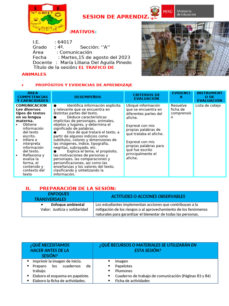 Aprendizaje sobre Tráfico de Animales | PDF | Aprendizaje | Información