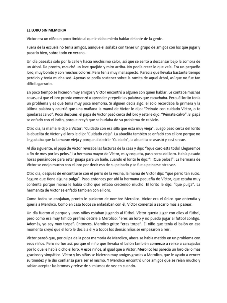 El Loro Sin Memoria | PDF