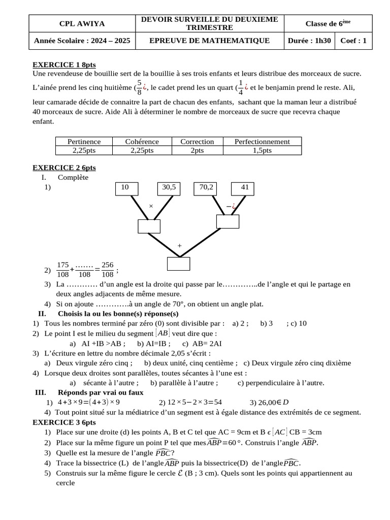 Maths 6ème | PDF | Triangle | Mesure géométrique