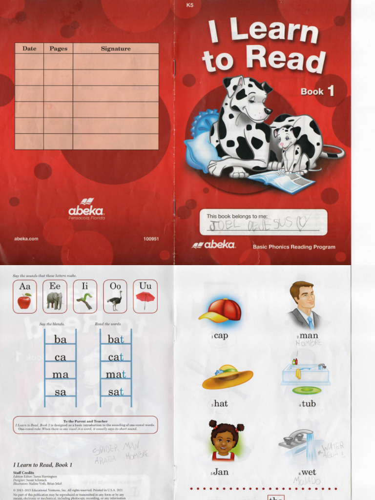 I Learn To Read Book 1, 2, 3. K3 Clean | PDF