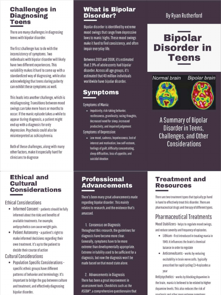 Diagnosing Bipolar Disorder in Teens | PDF | Bipolar Disorder | Mental ...