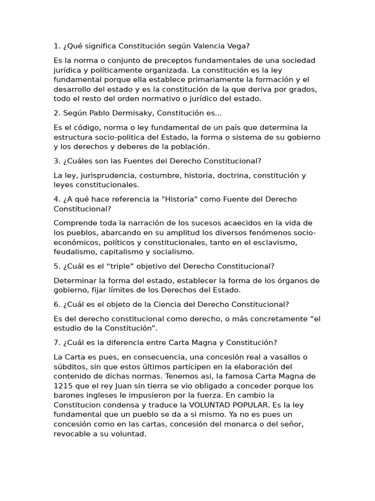 Cuestionario Consti | PDF | Constitución | Gobierno