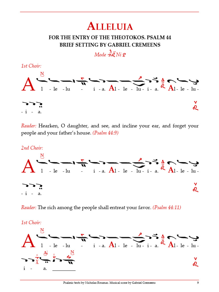 03 Entry of The Theotokos Alleluia Plagal 4th Mode | PDF | Christian ...