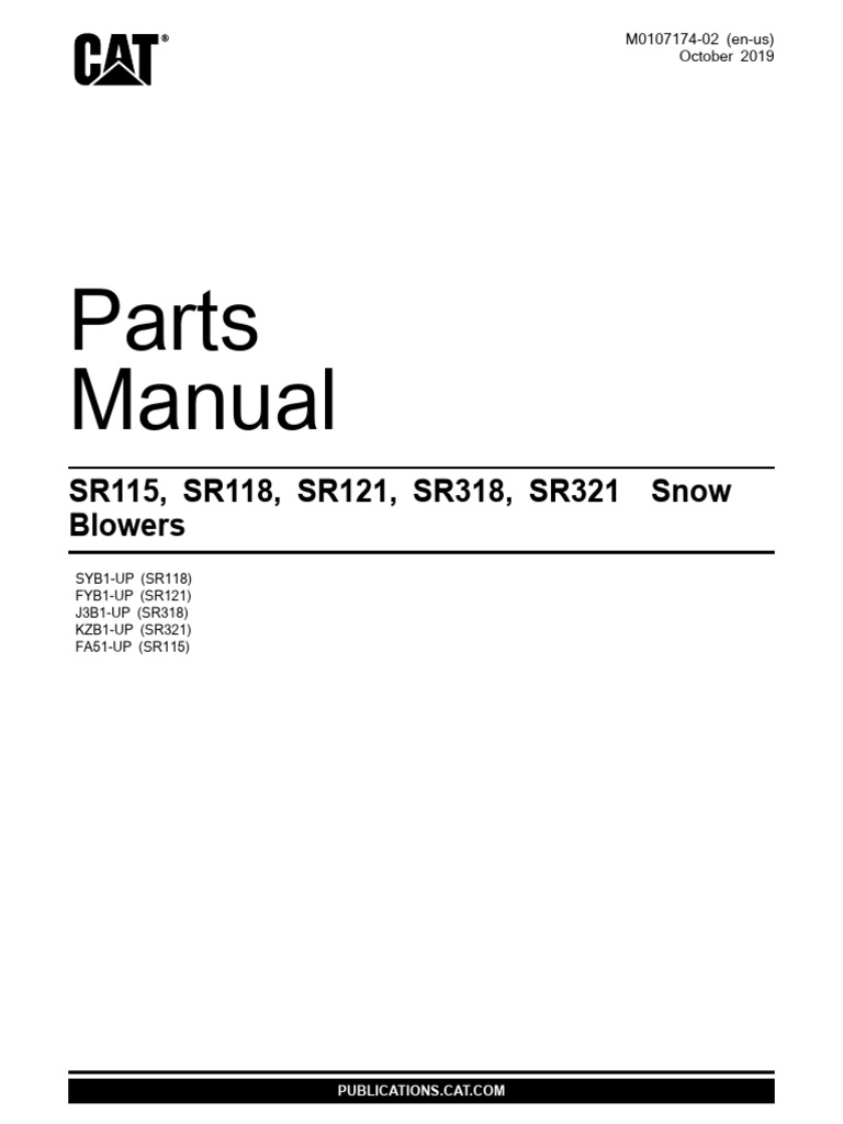 Cat SR321 Snowblower Parts Manual | PDF | Electrical Connector