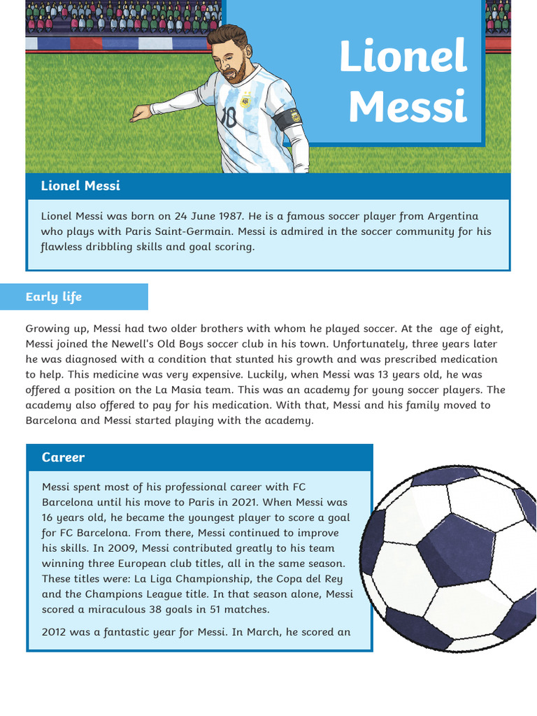 Lionel Messi: Early Life and Career | PDF | Lionel Messi | Fc Barcelona