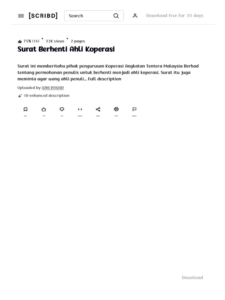 Surat Berhenti Ahli Koperasi - PDF | PDF | Scribd | Computing