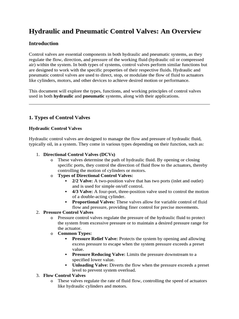 Chapter 3 Hydraulic and Pneumatics | PDF | Valve | Pneumatics