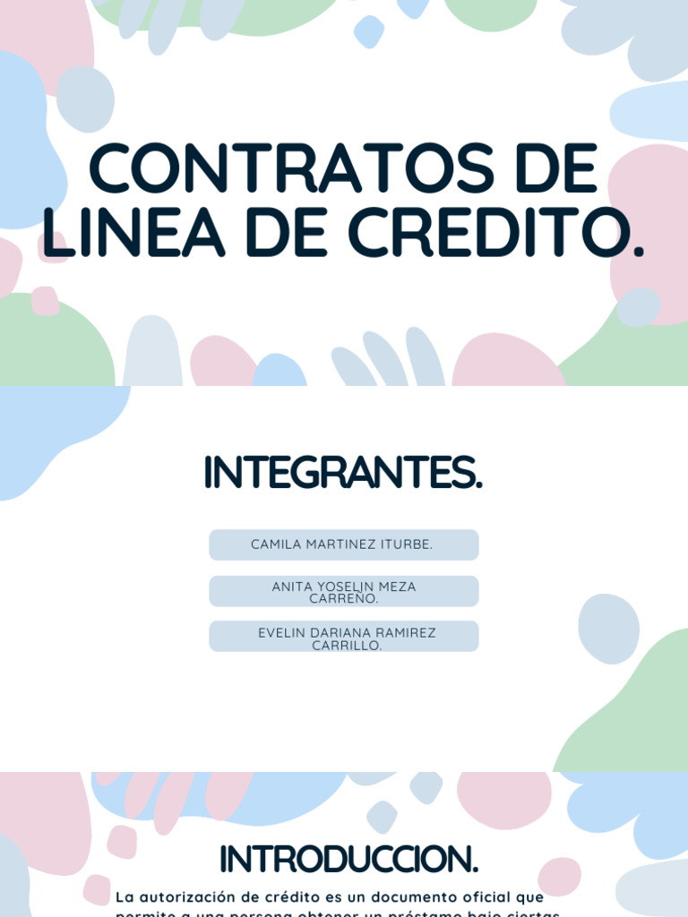 Contratos de Línea de Crédito Explicados | PDF | Crédito | Finanzas y ...