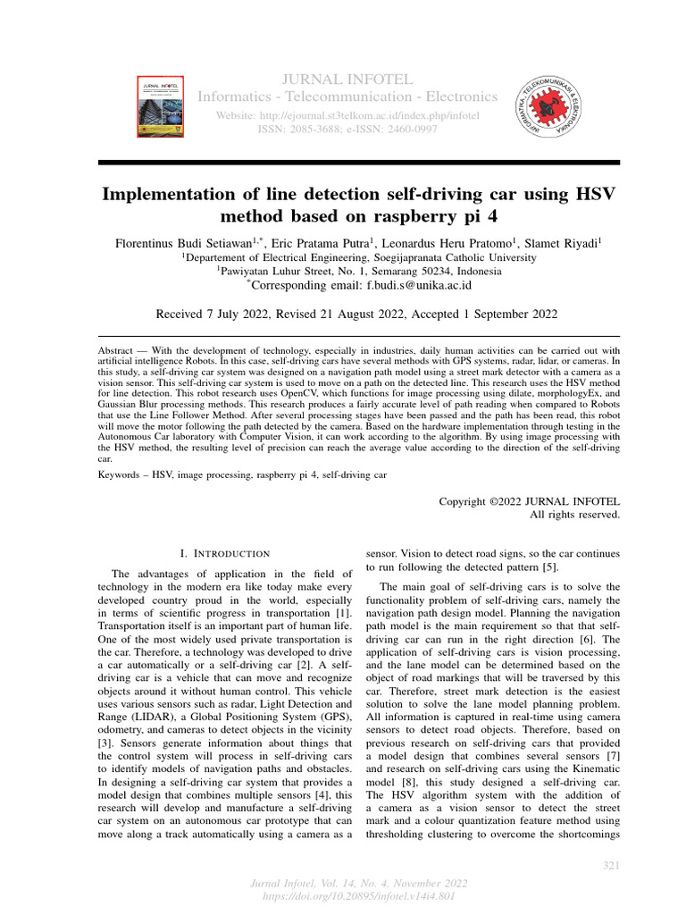 Implementation of Line Detection Self-Driving Car | PDF | Computer ...