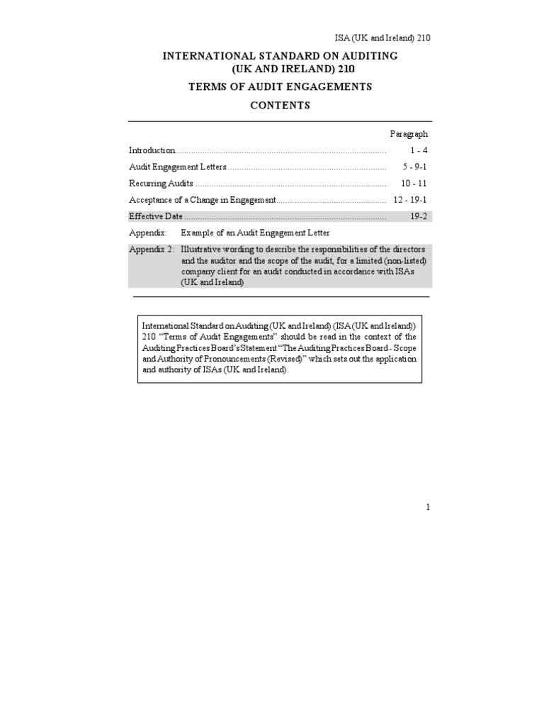 ISA - UK and Ireland - 2101 | PDF | Audit | Financial Statement