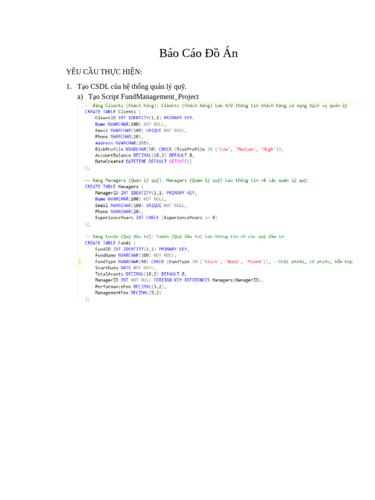 Báo Cáo Đ Án CSDLPT | PDF