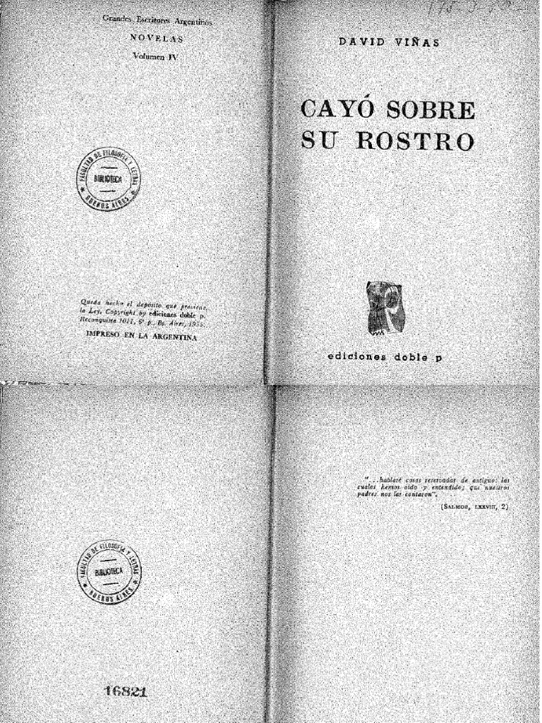 Viñas, David - Cayó Sobre Su Rostro | PDF