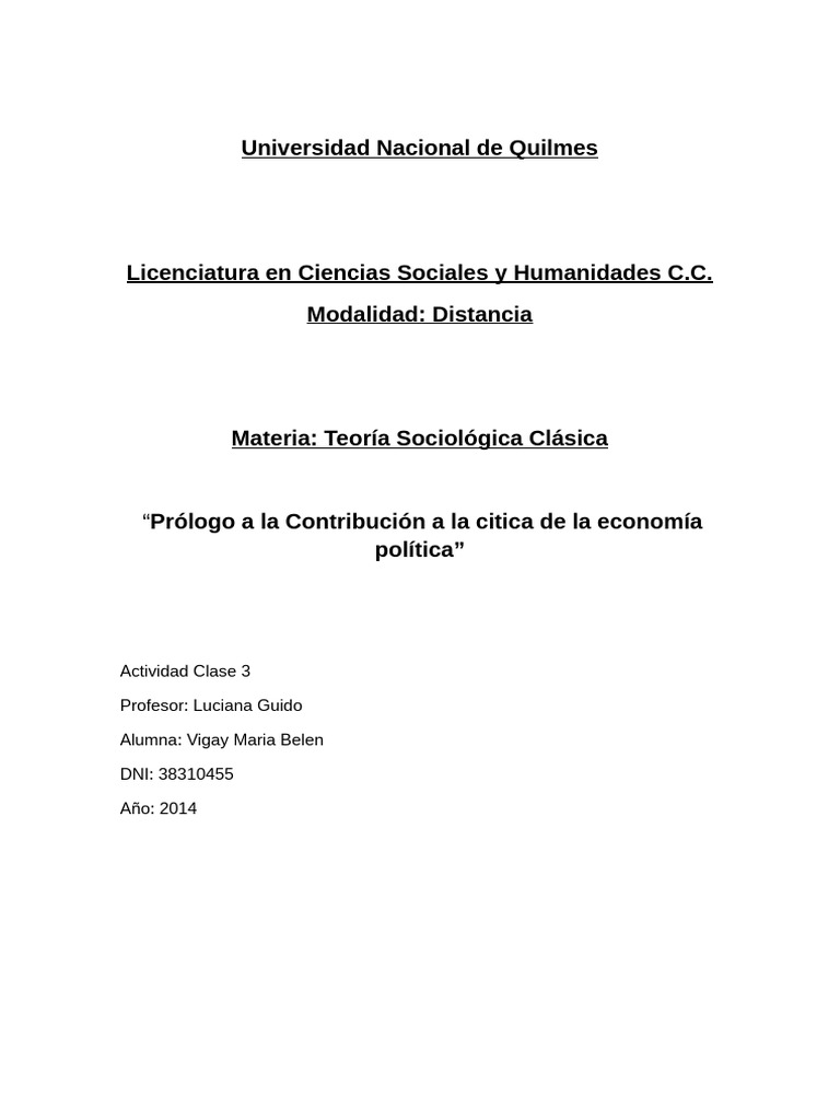 Actividad Clase 3. Vigay | PDF | Karl Marx | Ideologías