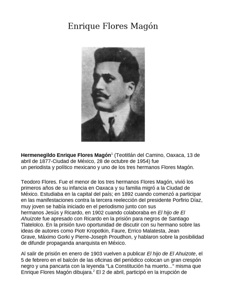 Enrique Flores Magón y su periódico | PDF | México