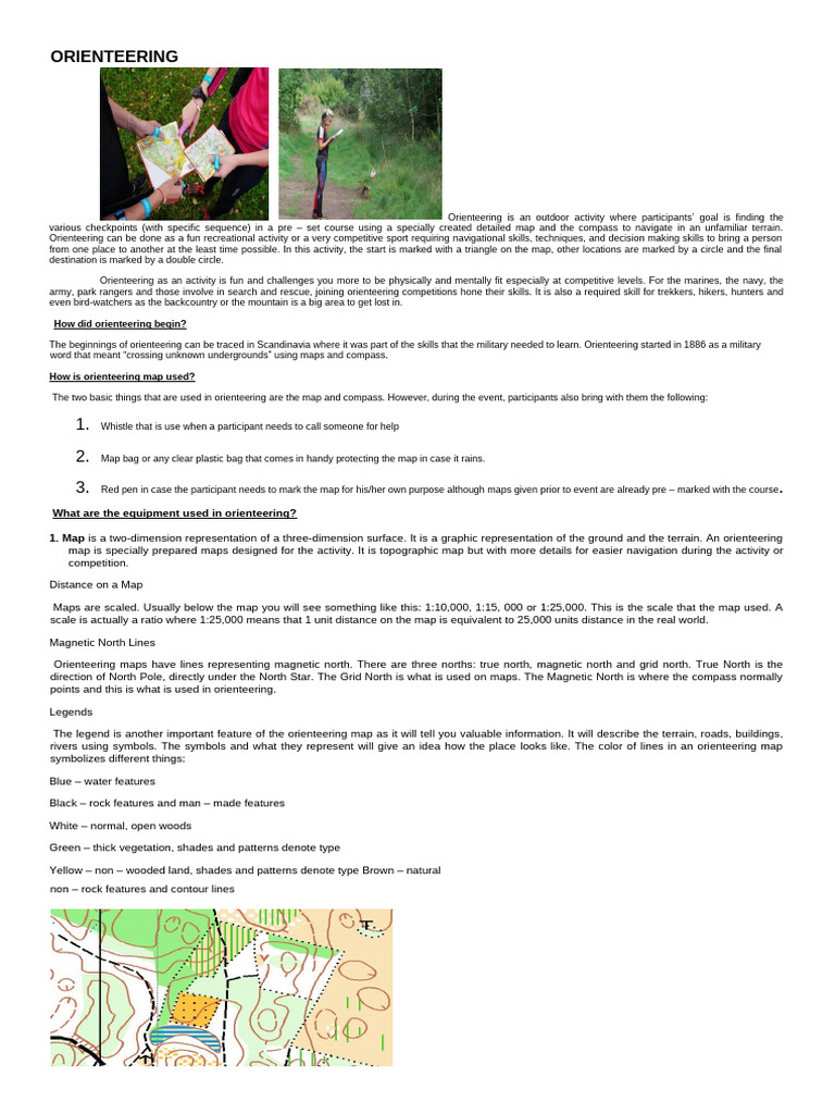 ORIENTEERING activity sheet | PDF | Compass | Cardiopulmonary Resuscitation