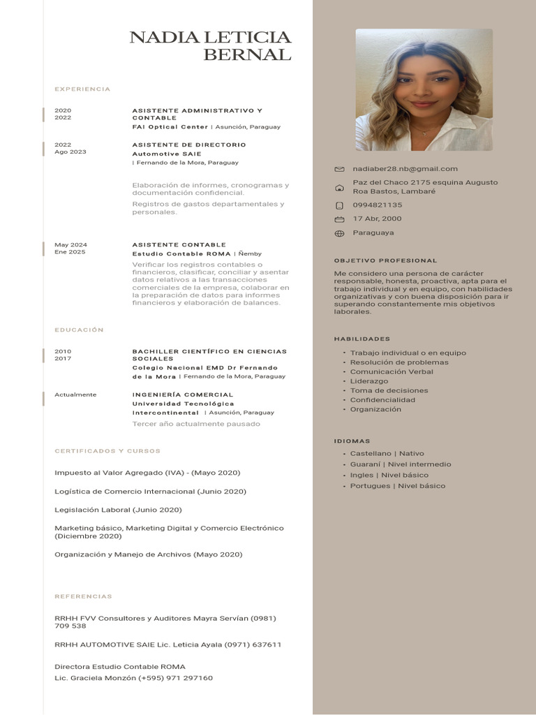 CV Leticia | PDF | Paraguay | Economias