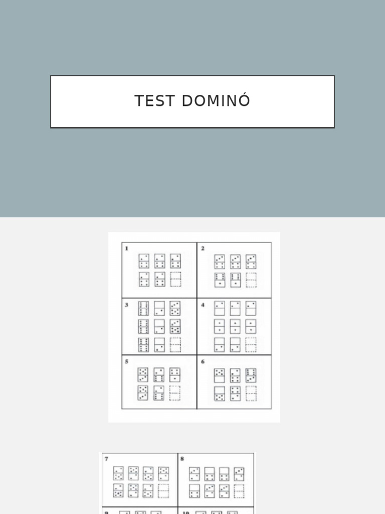 Test de Inteligencia del Dominó | PDF | Inteligencia | Psicología cognitiva