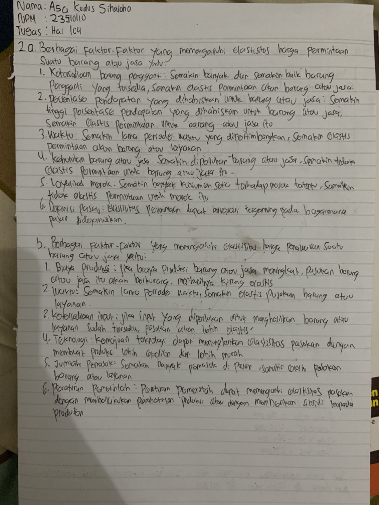 Tugas Mikroekonomi Hal 104 | PDF