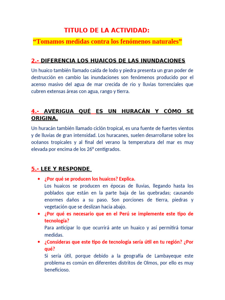 Fenómenos Naturales: Huaicos y Huracanes | PDF | Ciclones tropicales ...