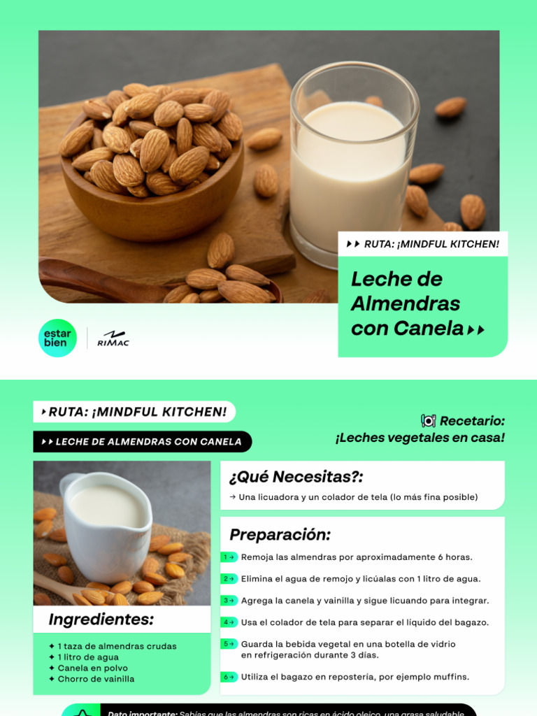 Leche de Almendras Con Canela | PDF