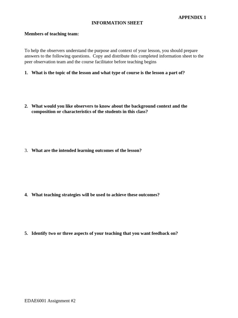 Ass #2 Infosheet | PDF