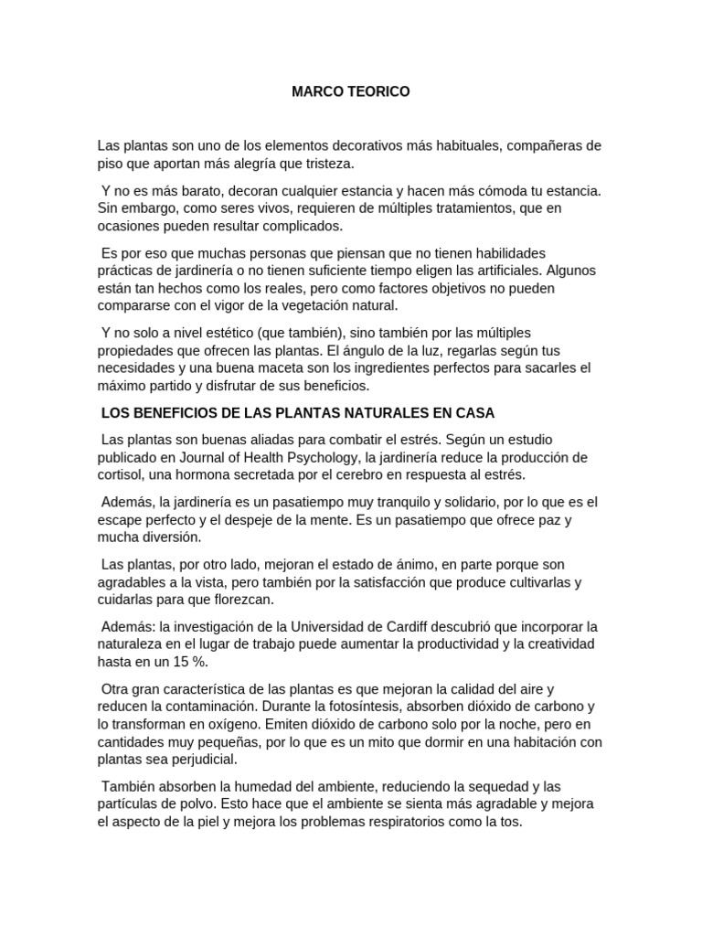 Marco Teorico 2 | PDF | Plantas | Arduino